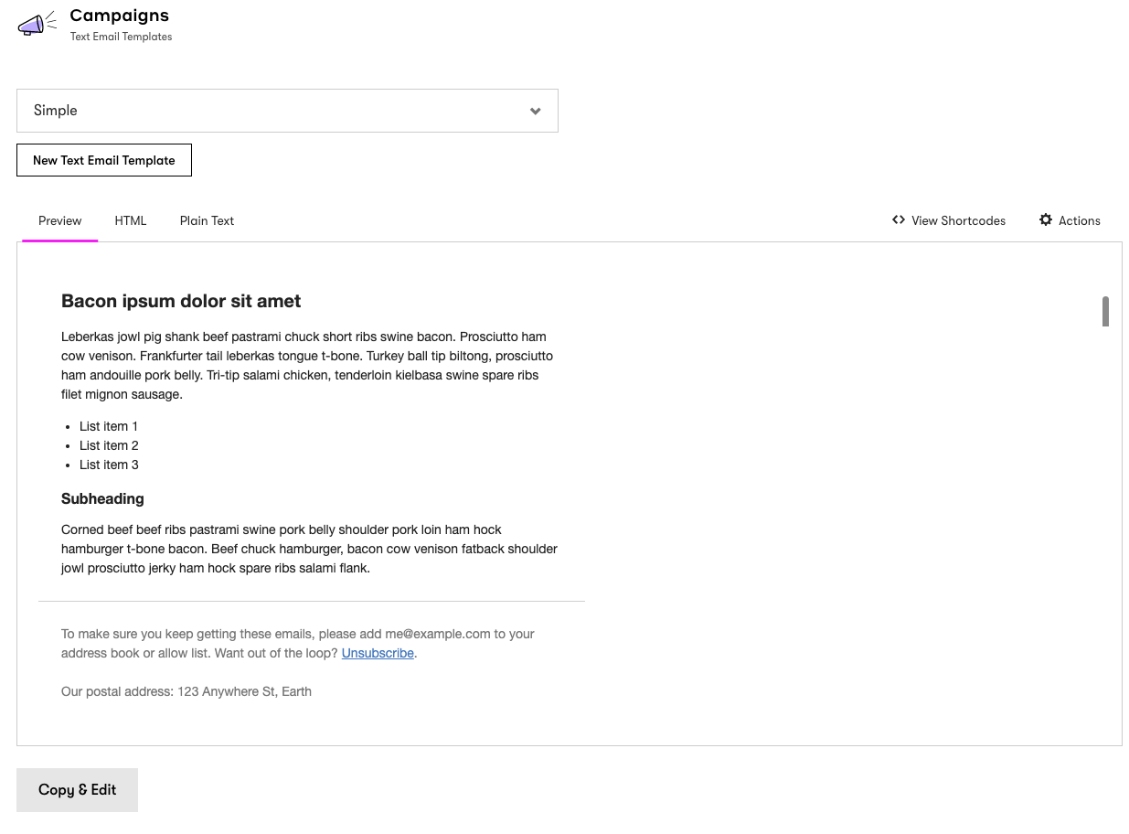 Email Template Types – Drip Help Center