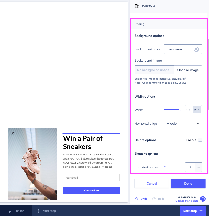 How styling changes effect the desktop and mobile versions of Onsite ...