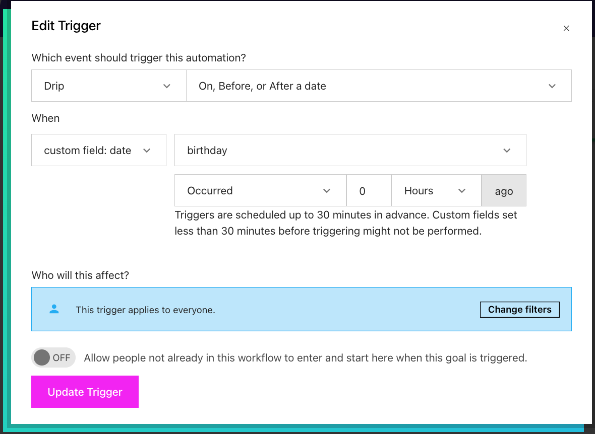 Workflows: Goals – Drip Help Center